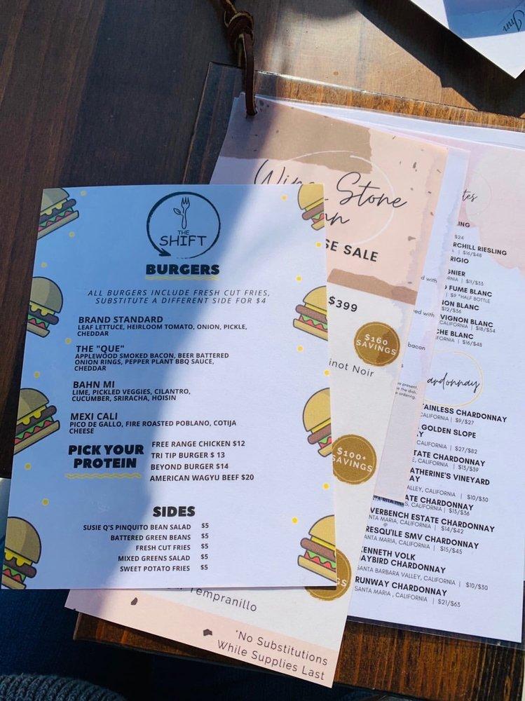 Menu at The Shift Restaurant, Orcutt