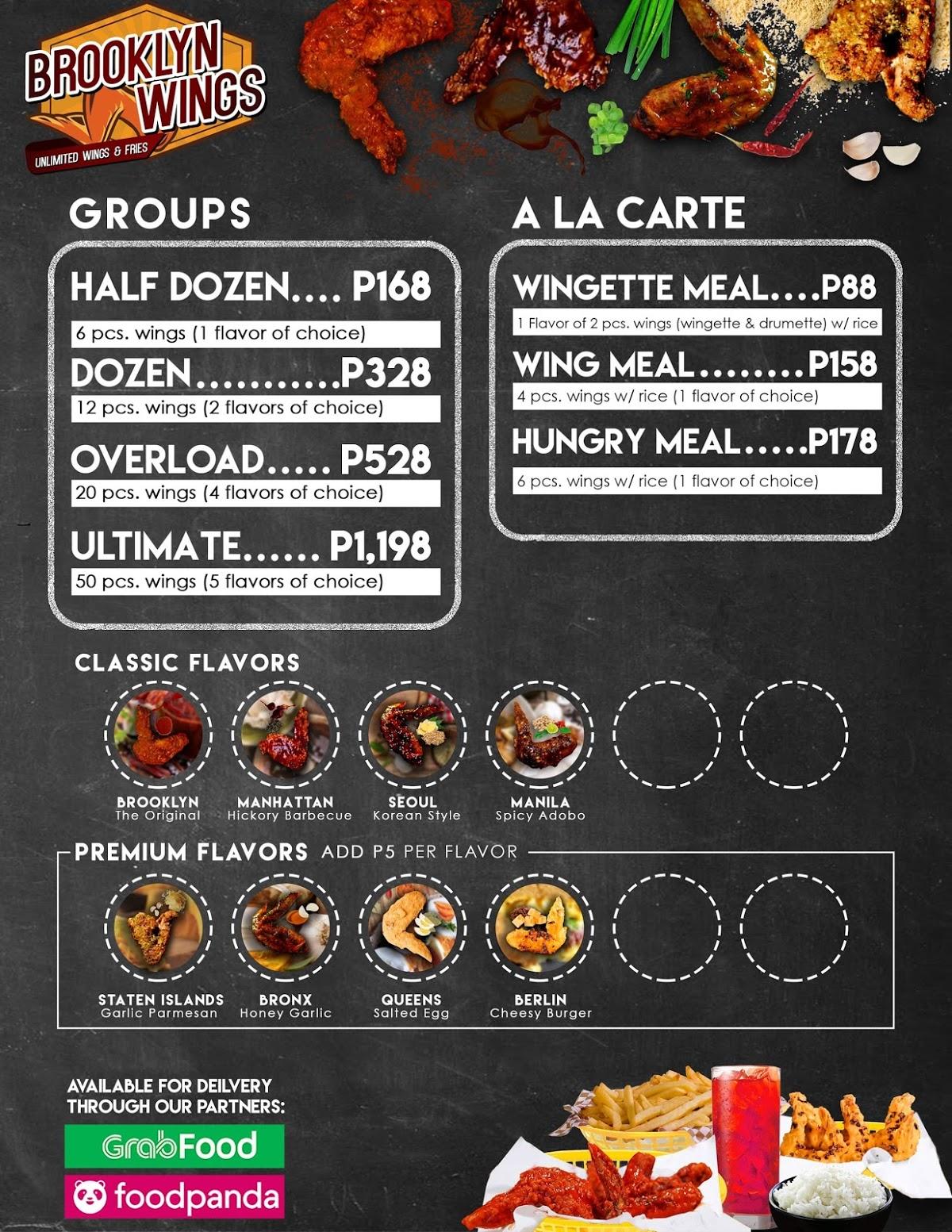 Carta del restaurante Brooklyn Wings - Claveria Plaza, Antipolo