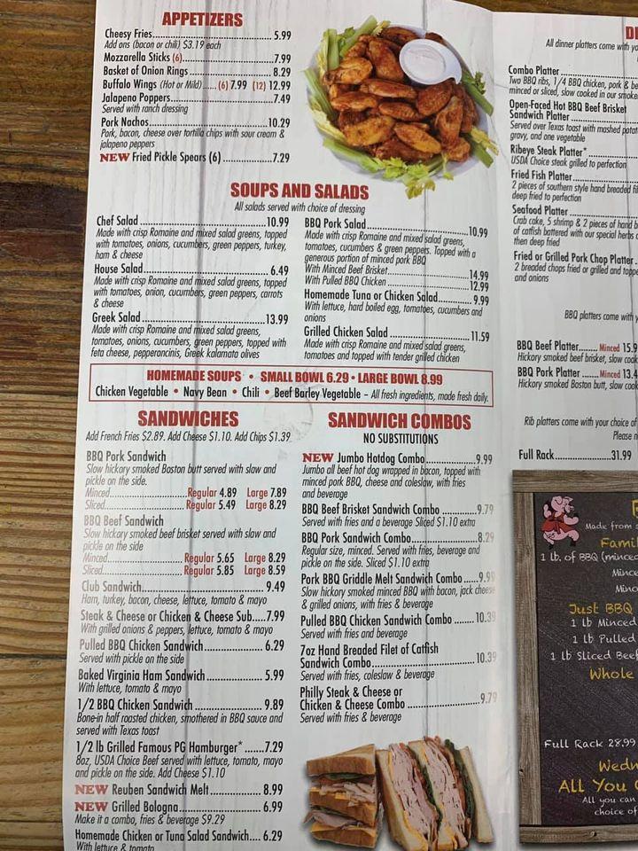 Menu at Prince George Family BBQ, Petersburg