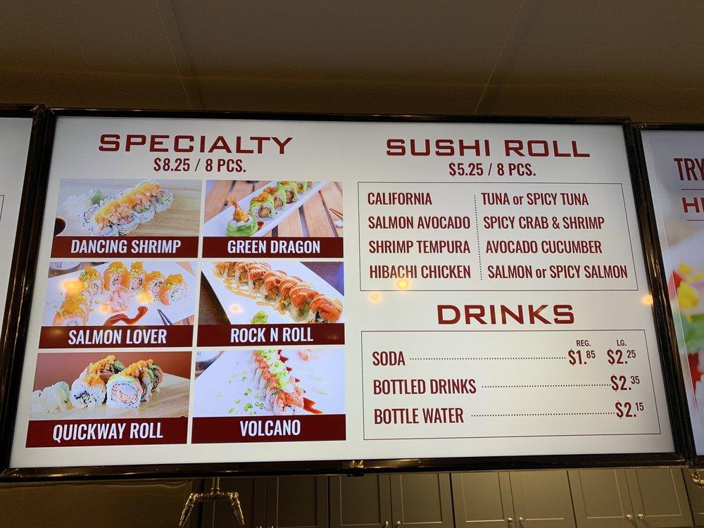 Menu at Quickway Japanese Hibachi restaurant, Herndon