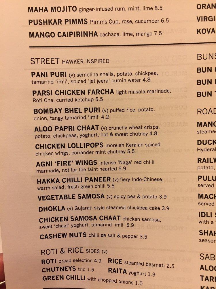 Menu at Roti Chai restaurant, London, 3 Portman Mews S