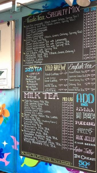 Menu at Taste Tea restaurant, Waipahu, 94-849 Lumiaina St