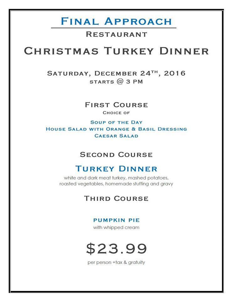 Menu at Final Approach Restaurant, Qualicum Beach