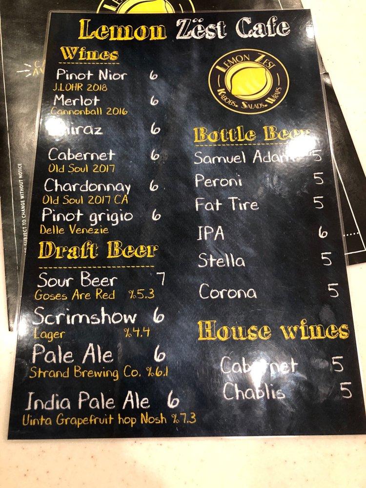 Menu at Lemón Zëst pub & bar, Sierra Madre