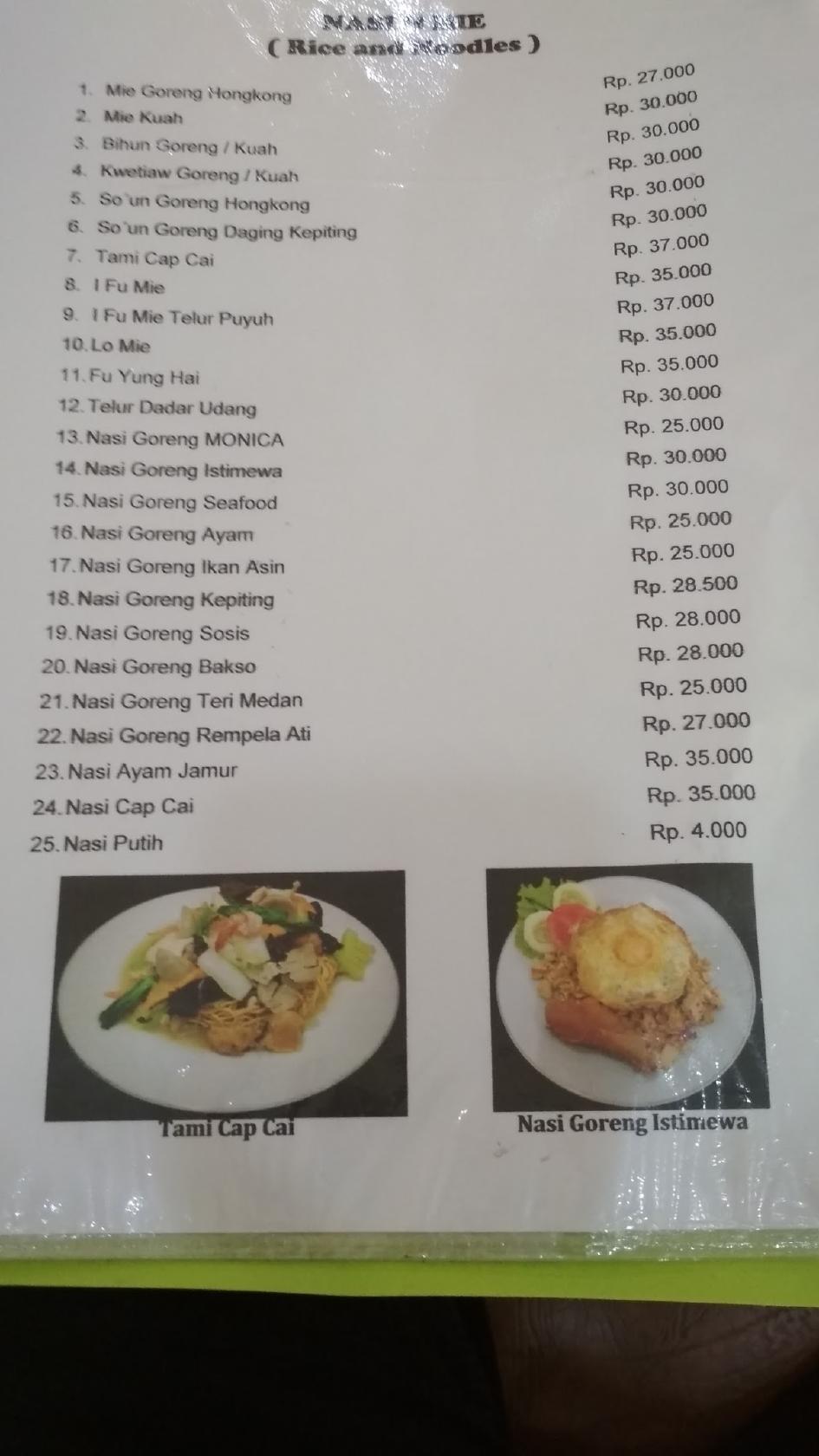 Menu at Monica Bakery & Resto, Sragen