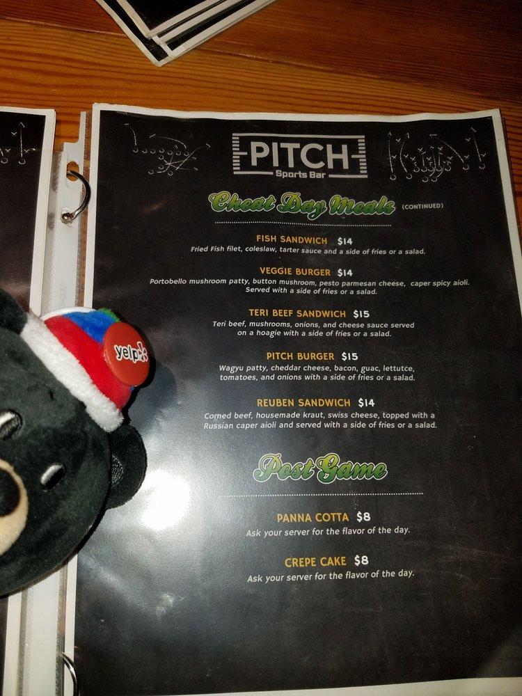 Carta de PITCH SPORTS BAR, Honolulu