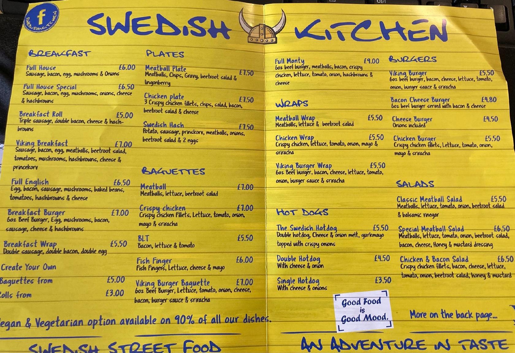 Menu at Swedish Kitchen Wellingborough restaurant, Wellingborough