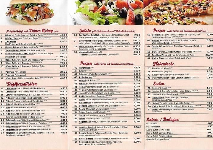 Menu at Büffee Kebap, Oberndorf