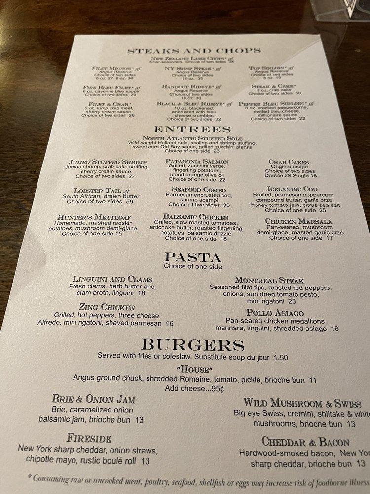 Menu at Springfield Grille restaurant, Youngstown
