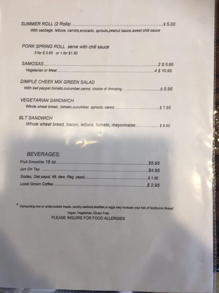 Menu at Dimple Cheek Cafe & Local Market, Mountain View