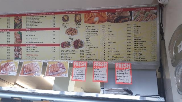 Menu at Maling Food Bar, Auckland