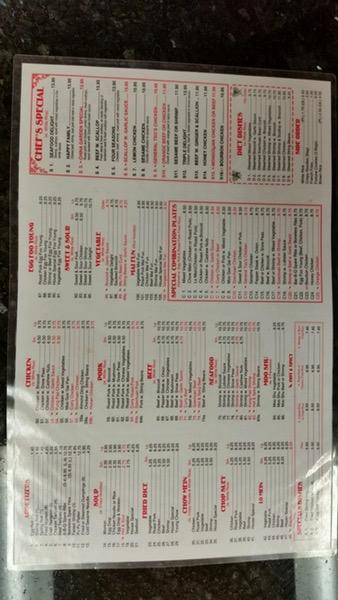 Menu at China Garden Chinese Restaurant, Naples