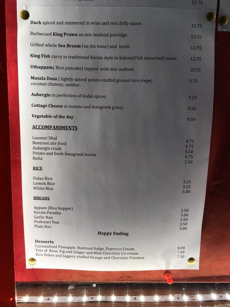 Menu at RAVIZ restaurant, Guildford