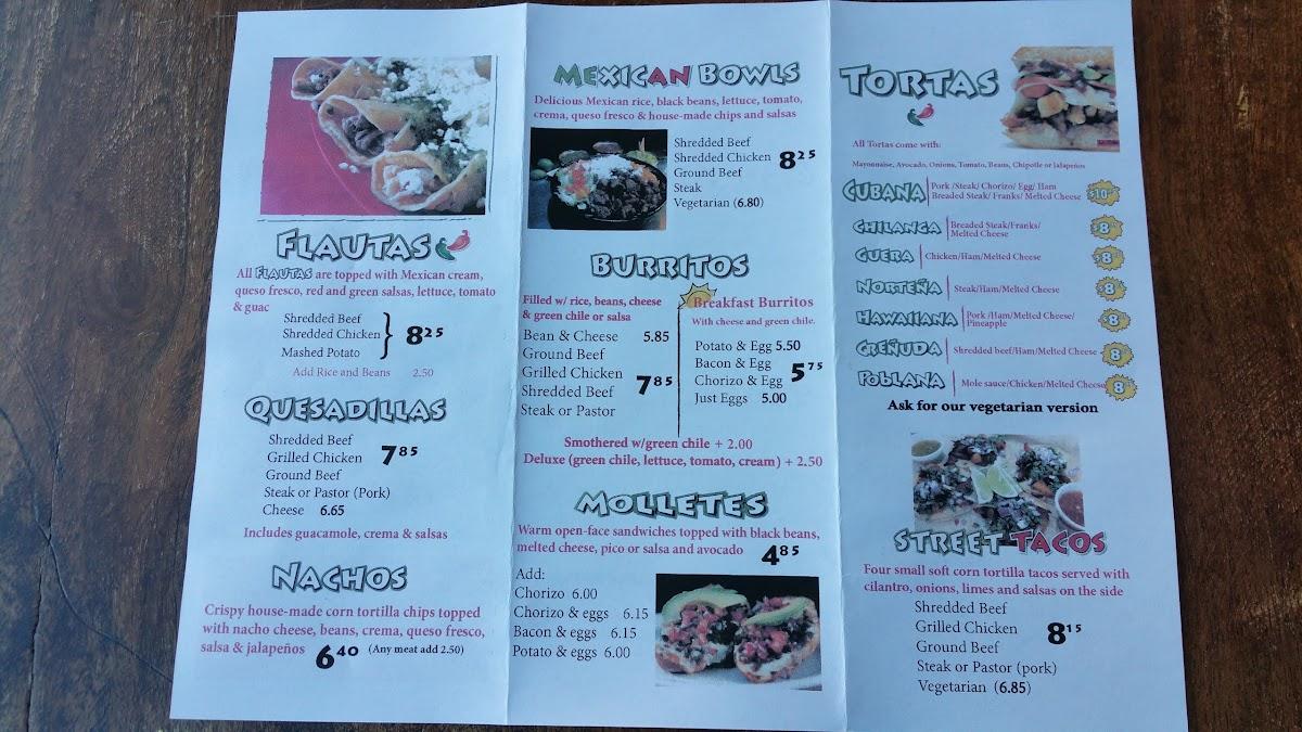 Menu at Sabroso! Fresh Mexican Grill restaurant, Centennial