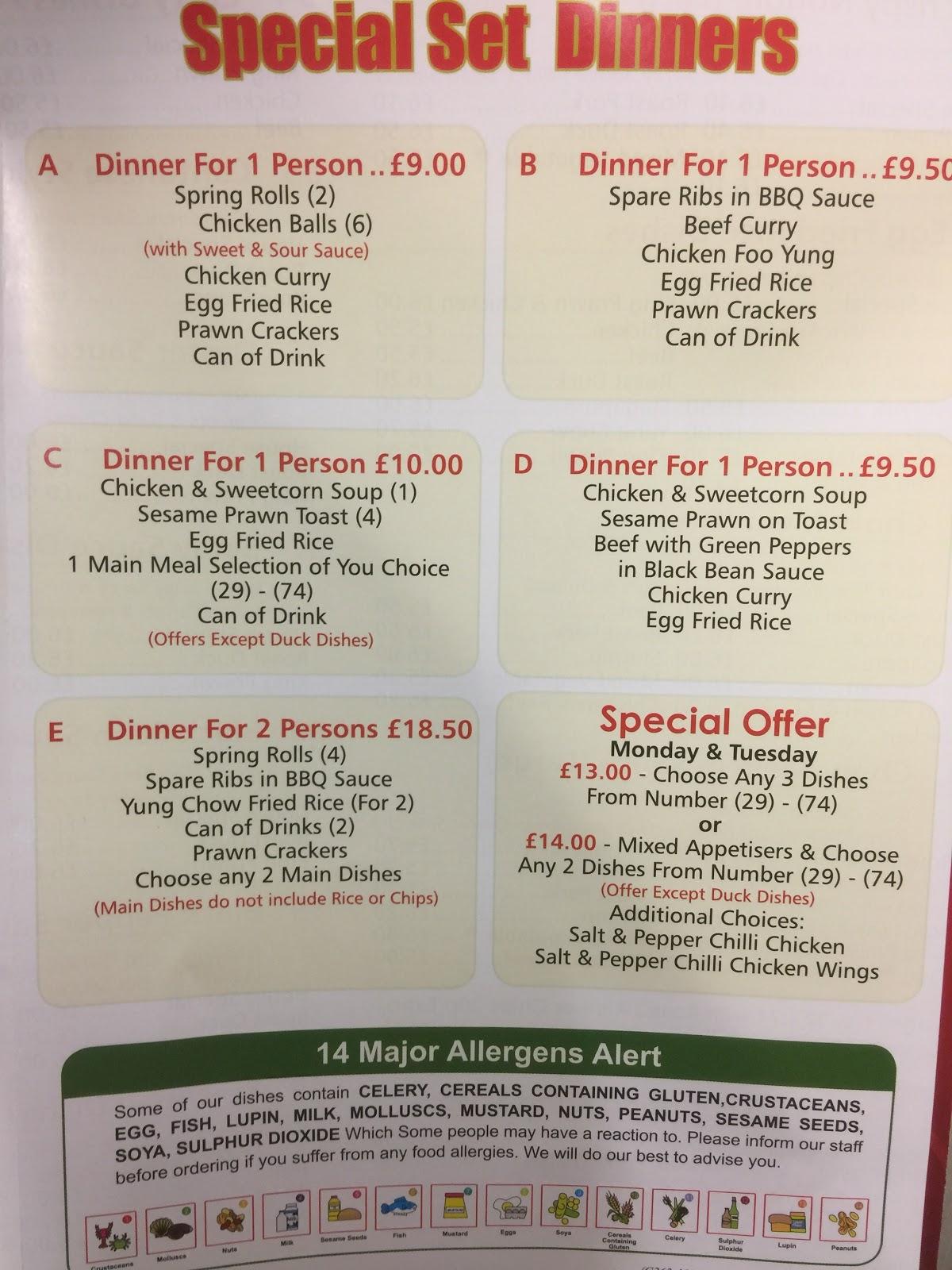 Menu at Canton Chef fast food, Hartlepool