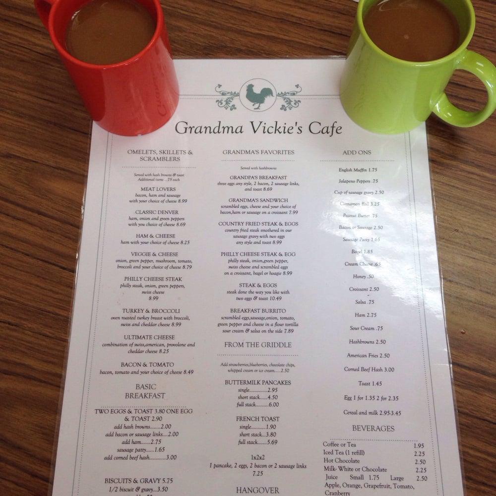 Menu at Grandma Vickie's Cafe, Lake Geneva