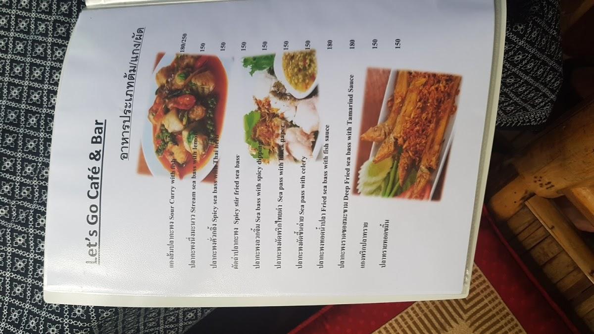 Menu at Let's Go Cafe, Thab Prik