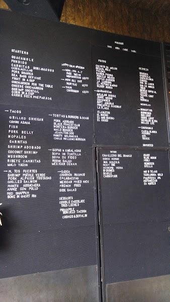 Menu at Malolam pub & bar, El Paso