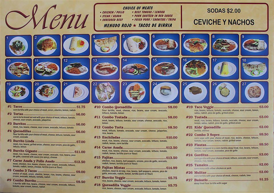 Menu at Cady's Cocina, LLC restaurant, Stanwood