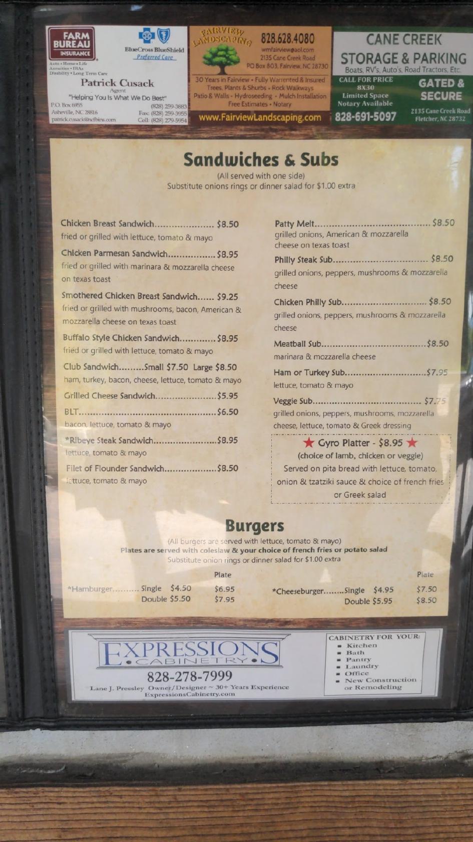 Menu at Angelo's Family Restaurant, Fairview