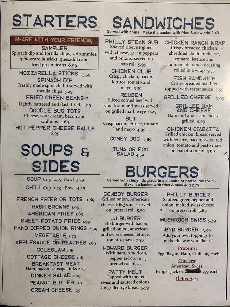Menu at Kimmie K's Cafe, Michigan Center