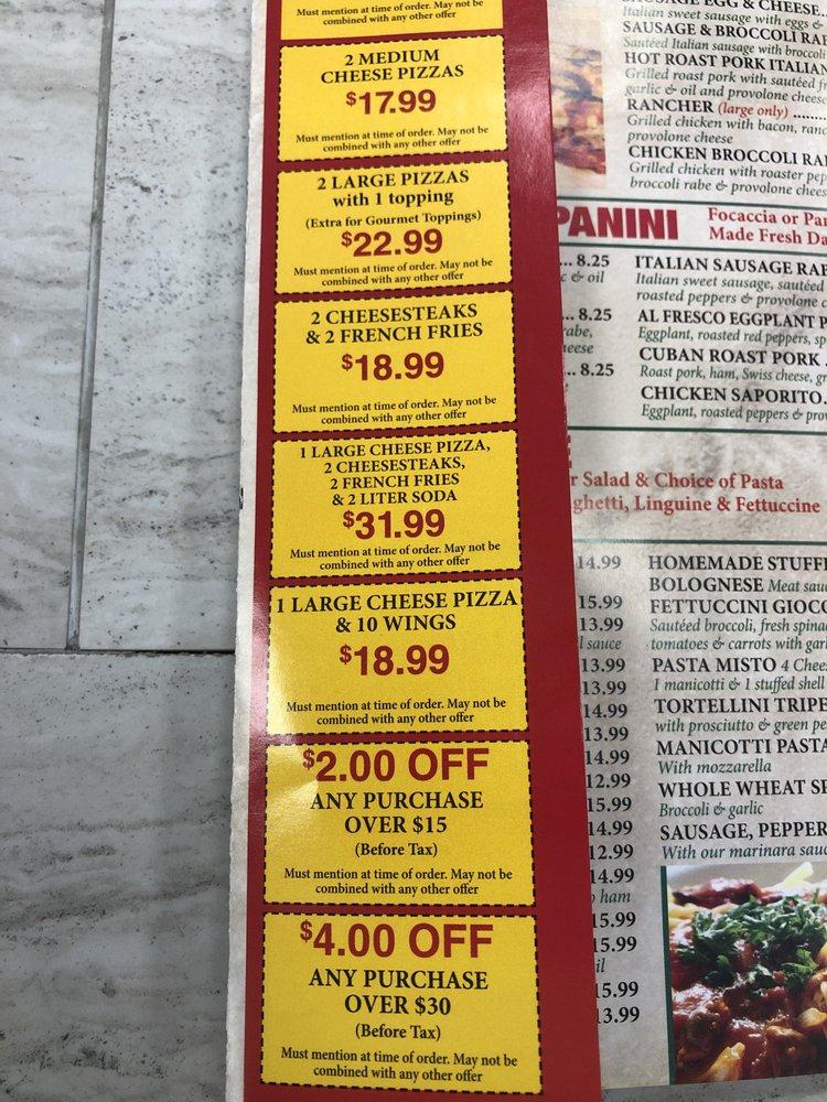 Menu at Tony Soprano's Pizza pizzeria, Medford, 11 Jackson Rd
