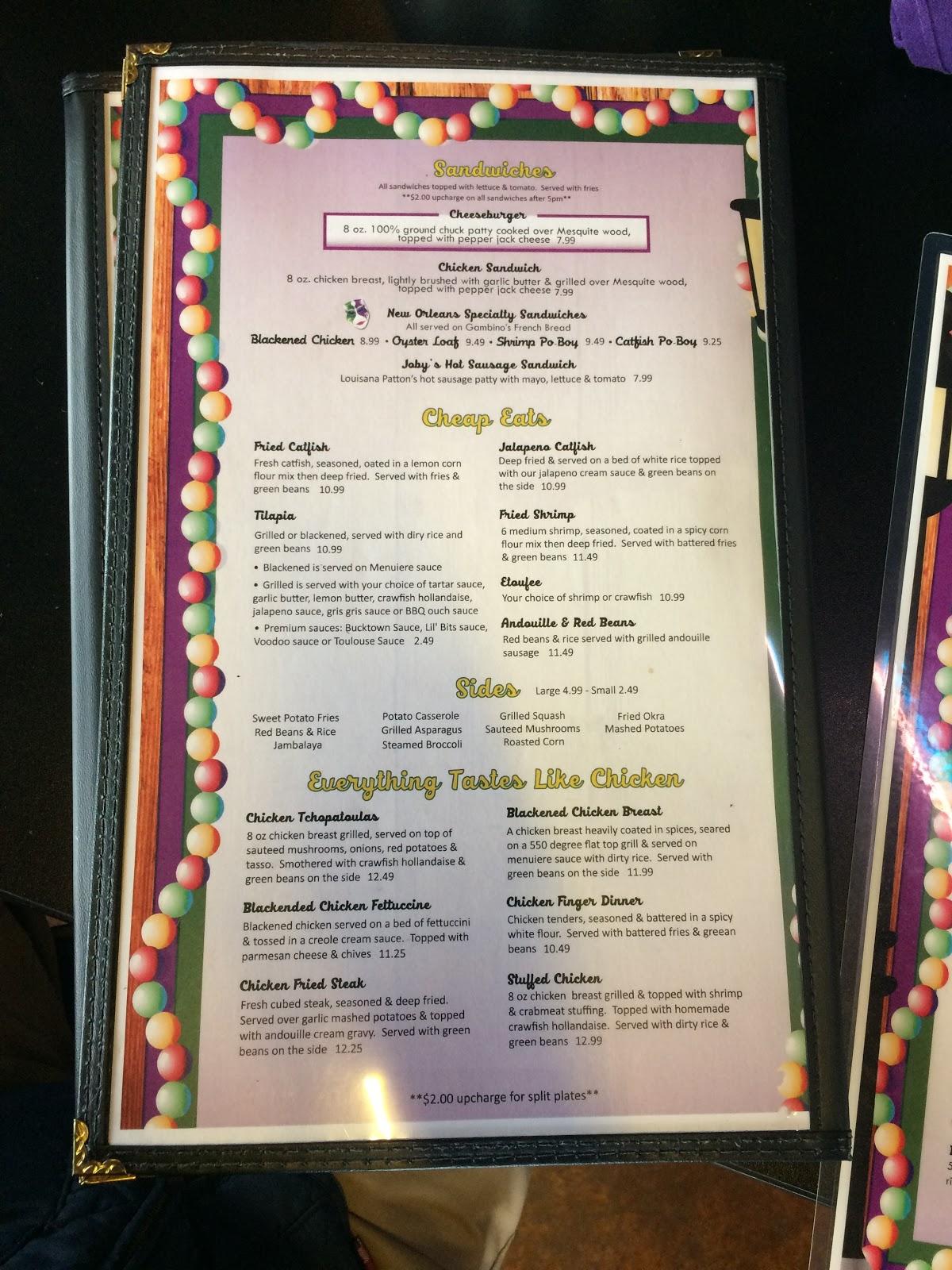Menu at Boo-Ray's of New Orleans restaurant, Hudson Oaks, 201 Hudson ...