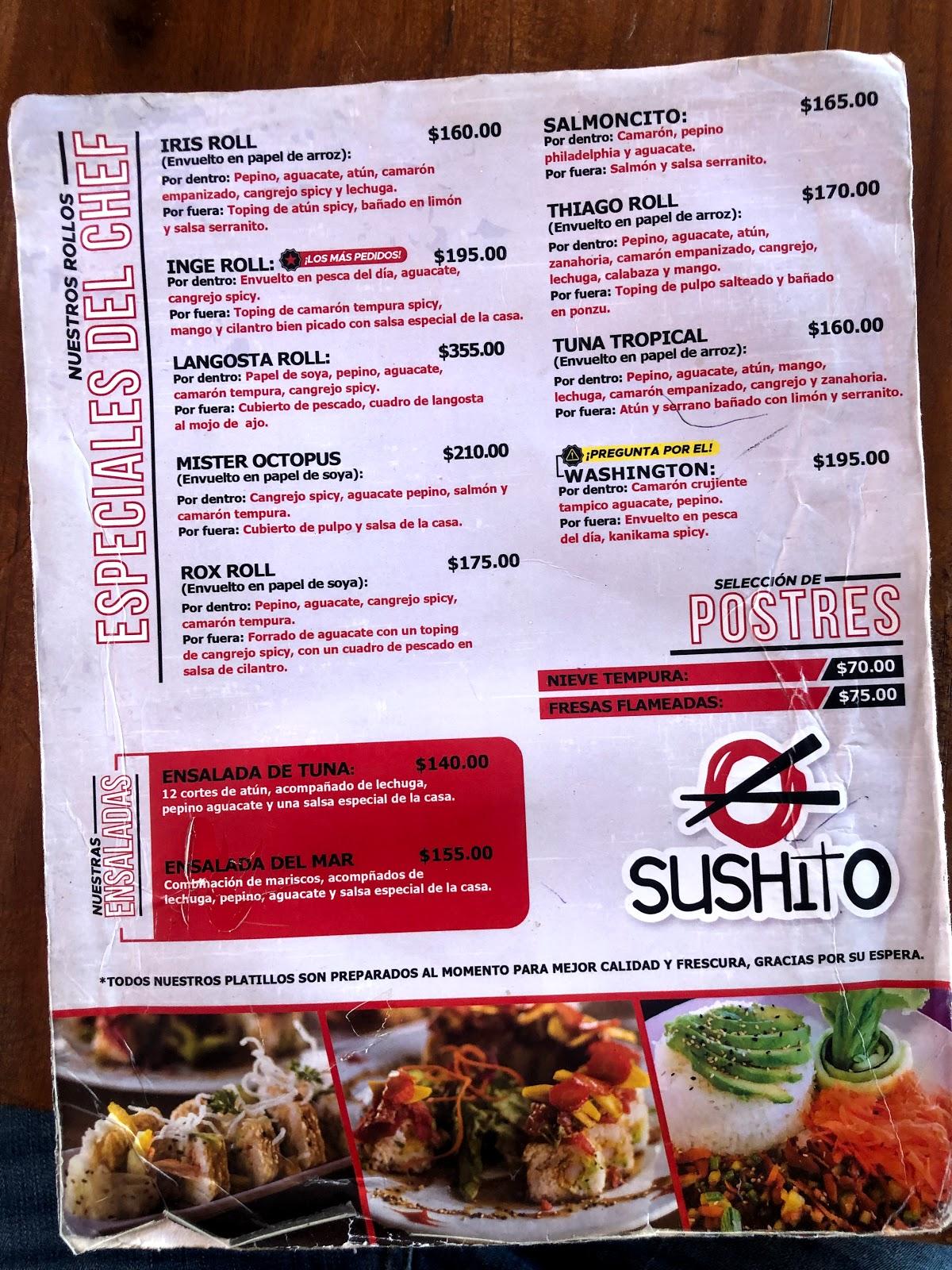 Menu at Claro Fish Jr. restaurant, San José del Cabo, P.º Malecon San Jose