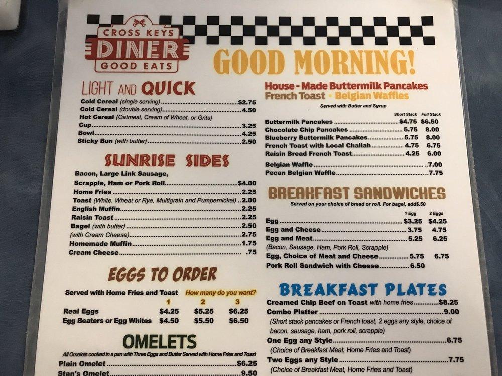 Menu at Cross Keys Diner restaurant, Doylestown