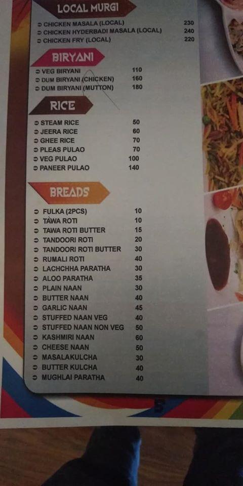 Menu at Food Hub, Biswanath Charali