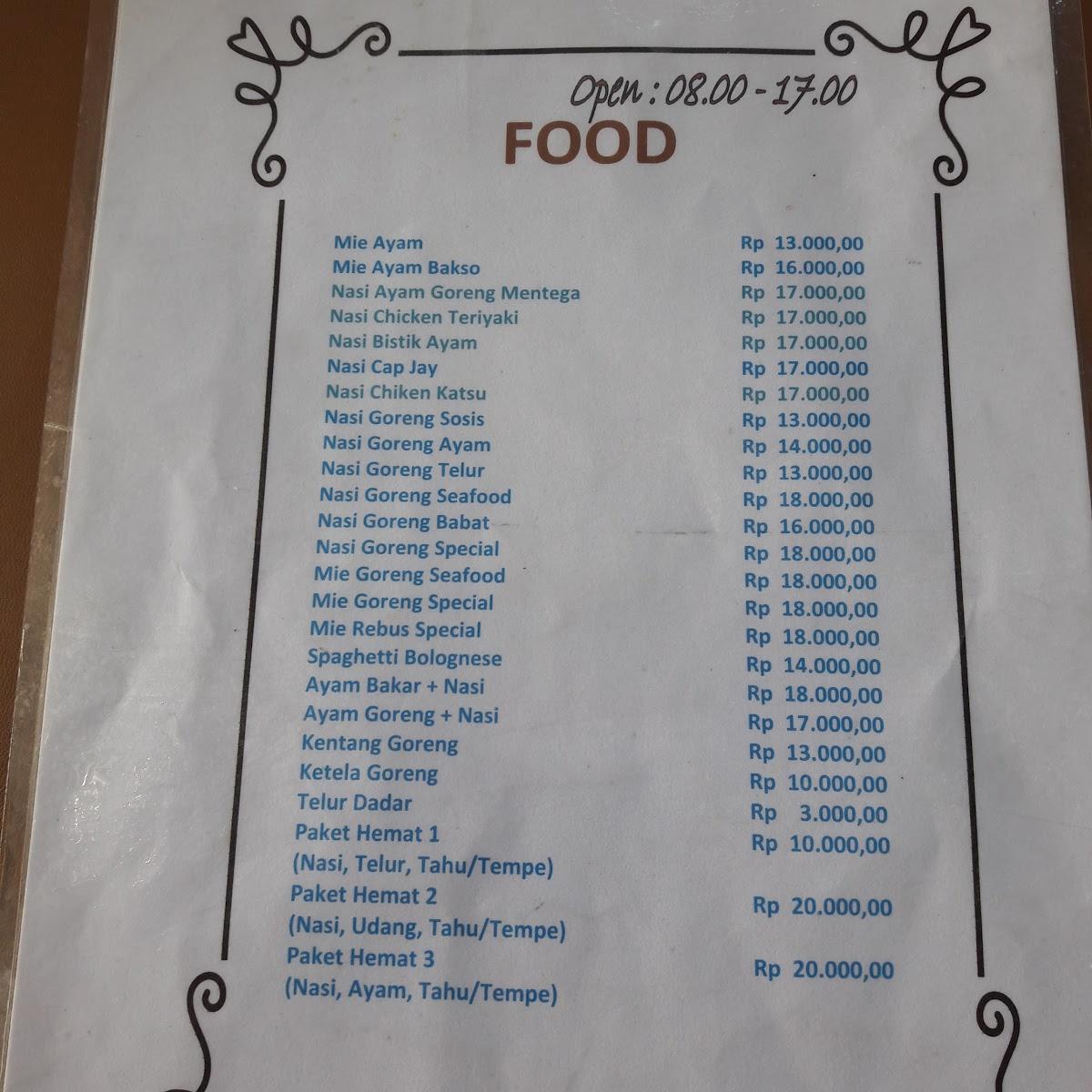 Menu at Kedai Kasih CAFE, Semarang