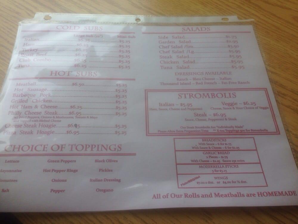 Menu at Steve-o's pizza pizzeria, Duncansville