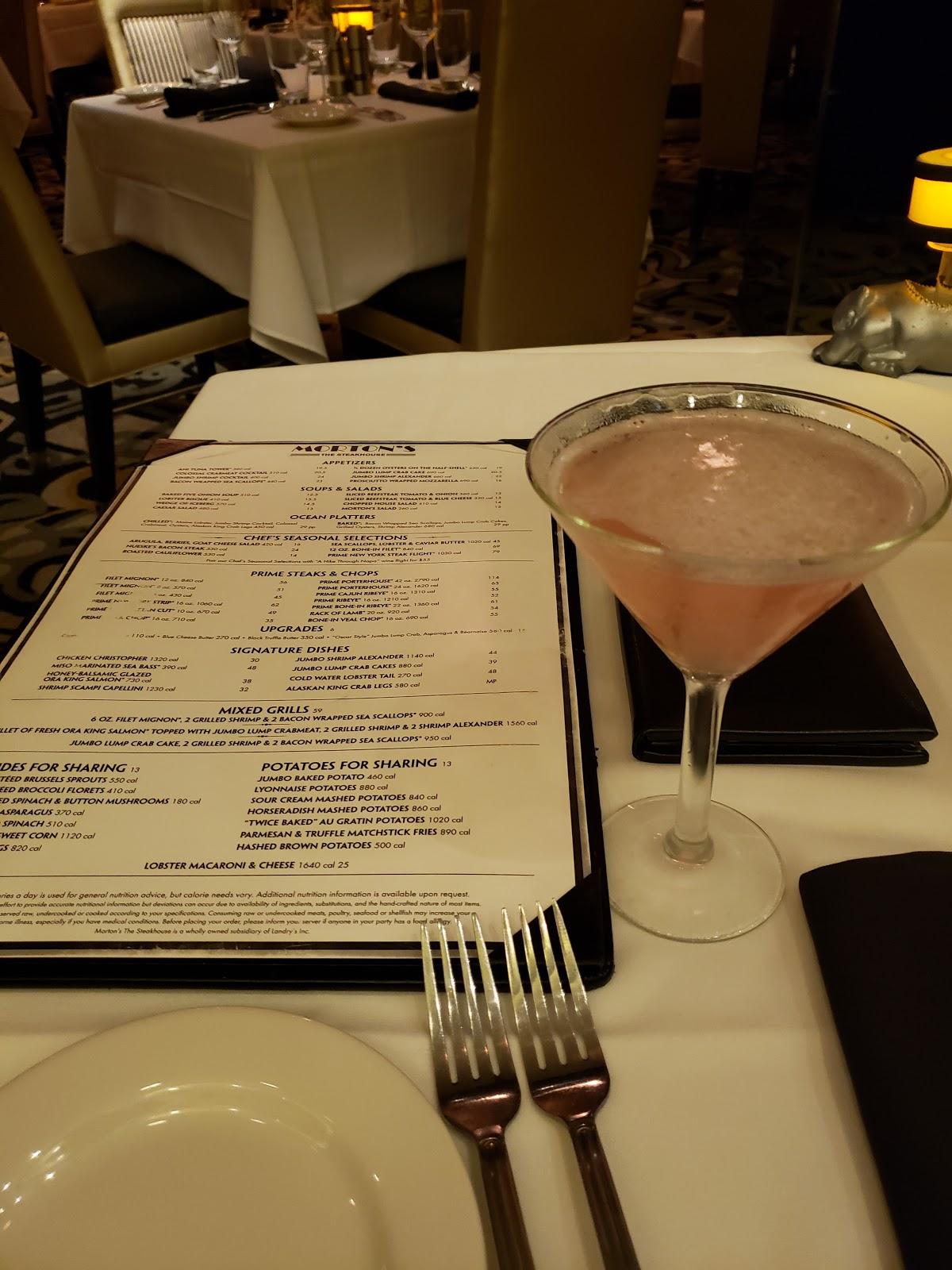 Menu at Morton's The Steakhouse, Baltimore