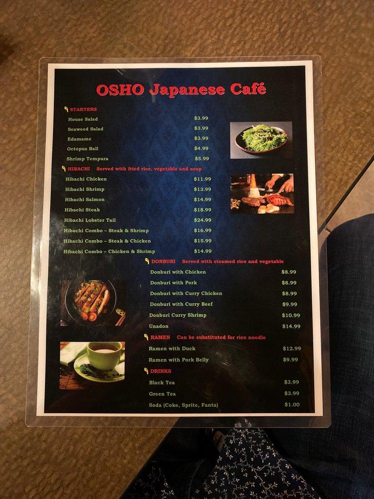 Menu at Osho Cafe & Gyoza, Sugar Land