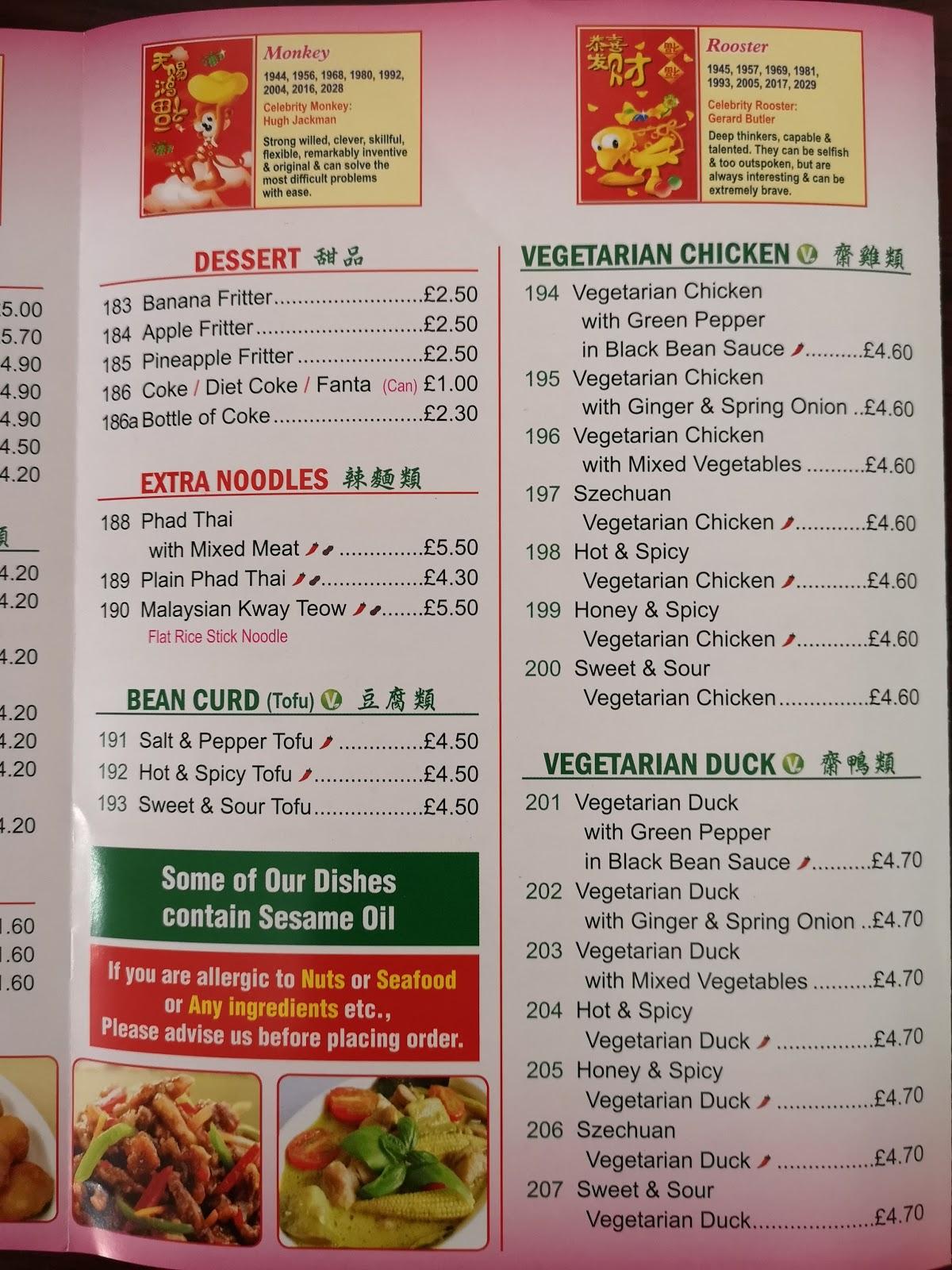 Menu at Tings fast food, Bognor Regis