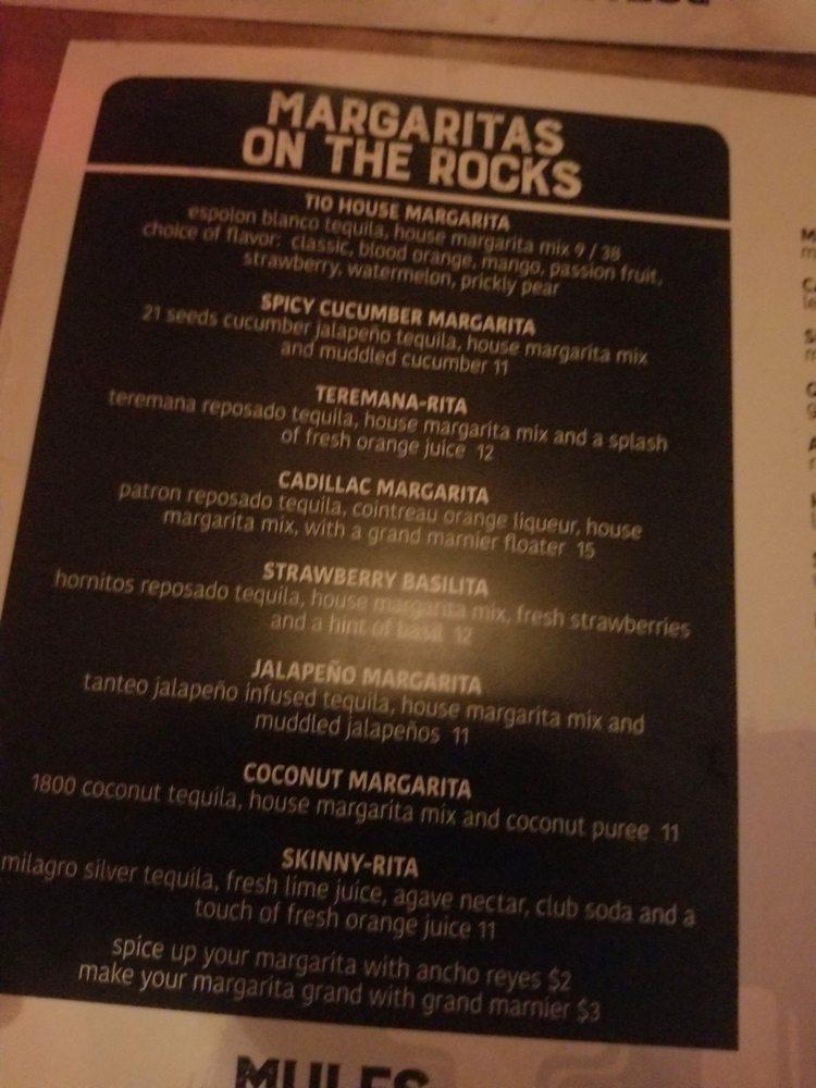Menu at Tio Taco + Tequila restaurant, Clifton