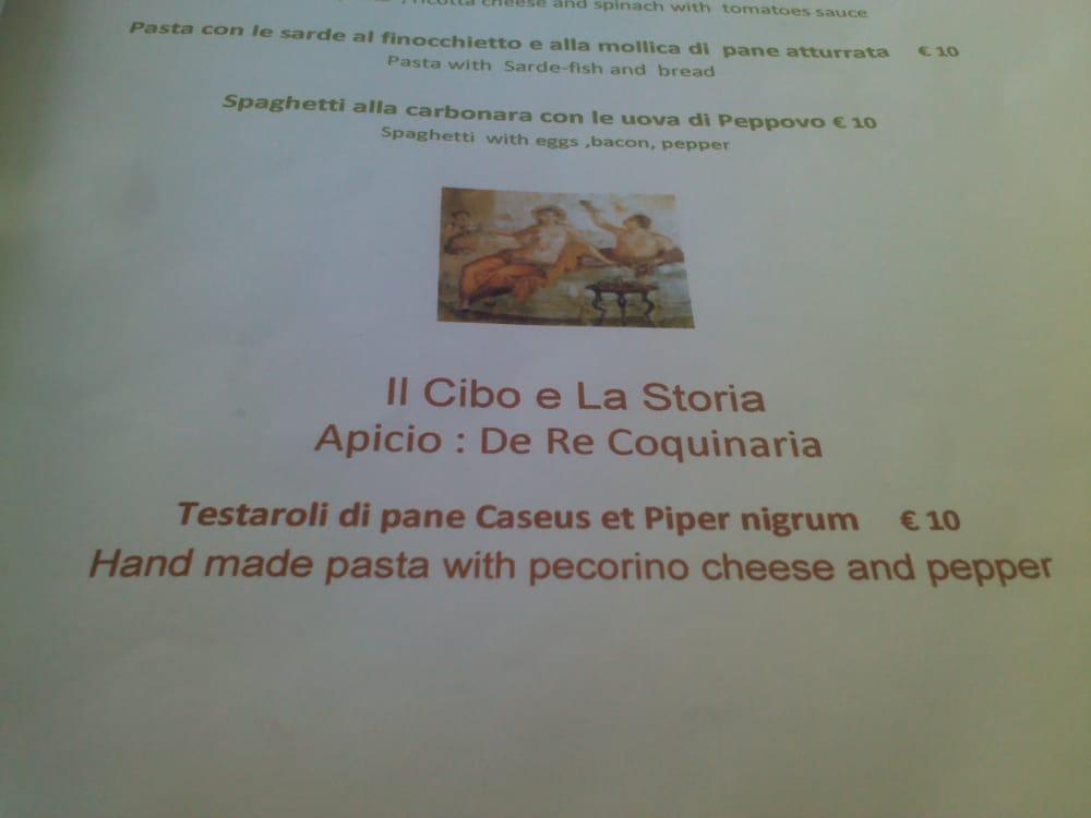 Menu at Adriano restaurant, Tivoli, Via Villa Adriana 194