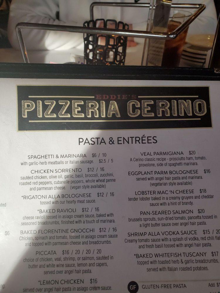 Menu at Eddie's Pizzeria Cerino, Seven Hills