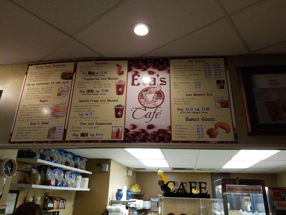 Menu at Eva's Cafe, San Bernardino