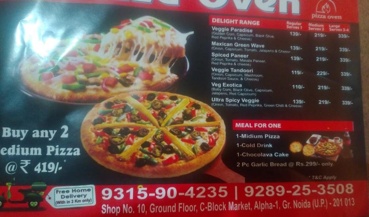 Menu at Pizza Oven, Greater Noida, Shop no. C-10