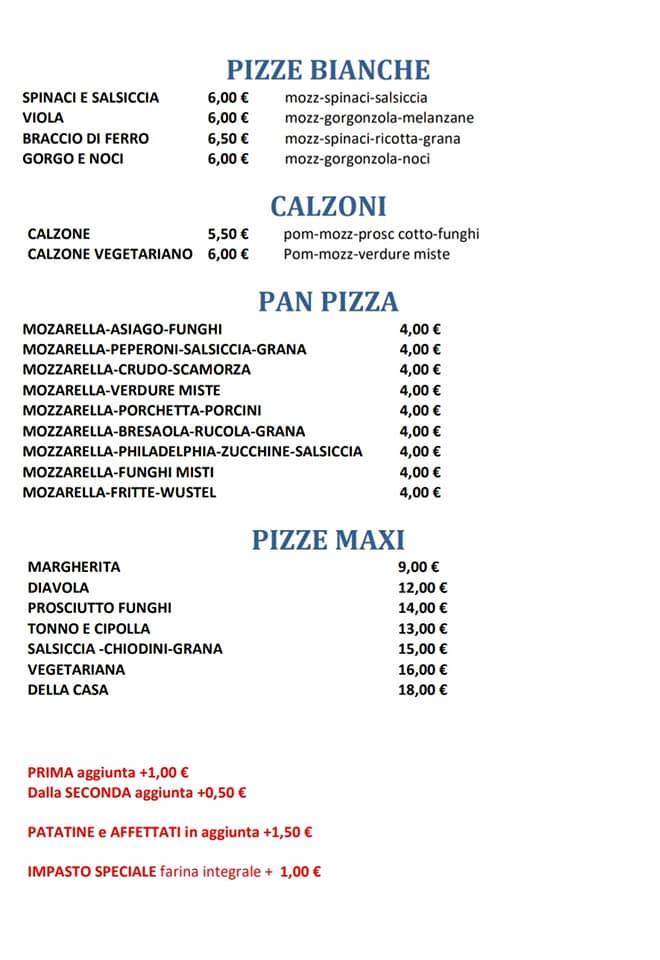 Menu da PIZZERIA MARGHERITA LEGNAGO, Legnago