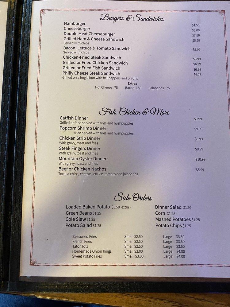 Menu at Ratibor Country Grill restaurant, USA