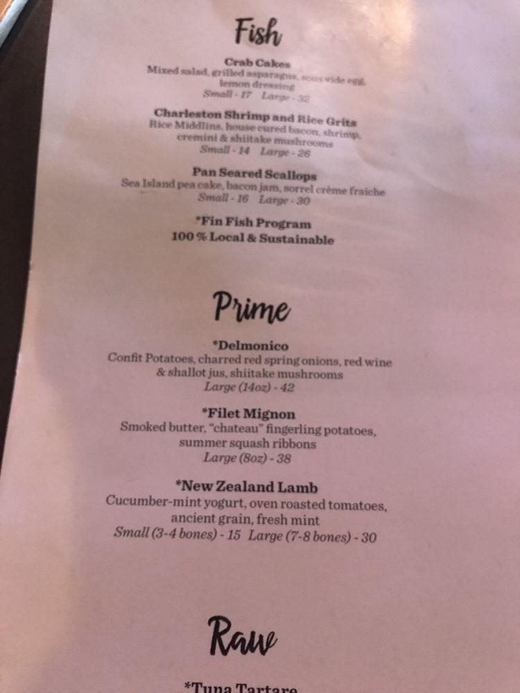 Menu at Caribsea restaurant, Emerald Isle