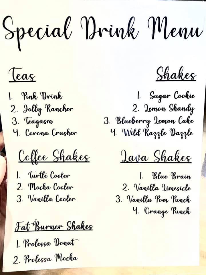 Menu at Inspire Nutrition cafe, Alexandria