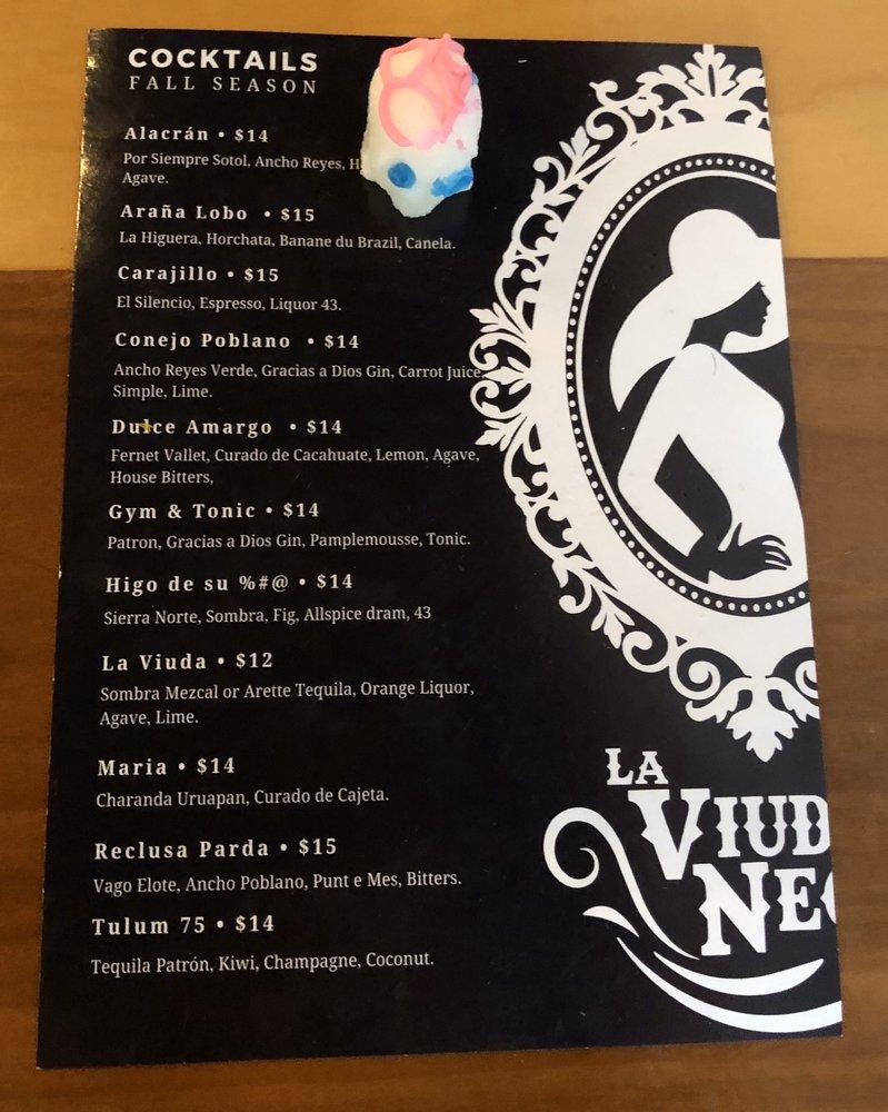 Menu at La Viuda Negra pub & bar, Dallas