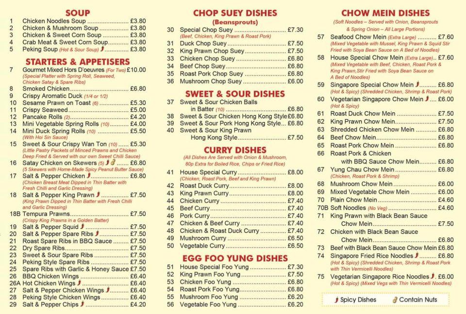 Menu at New Wok Chinese Takeaway restaurant, Tewkesbury, 28 Lee Rd