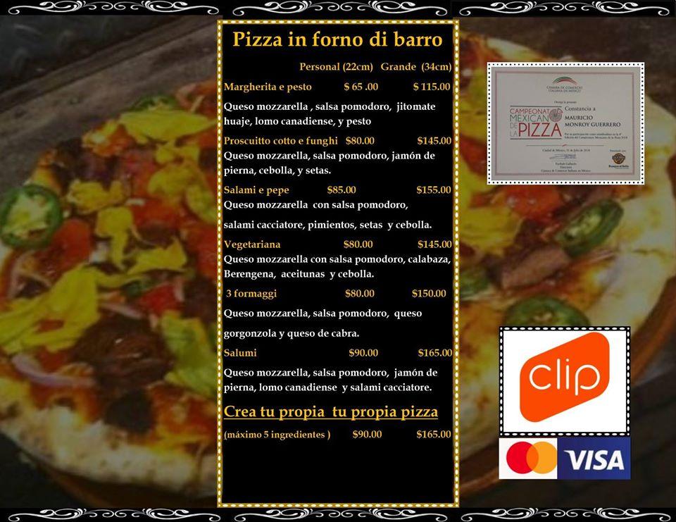 Menu at Casa Trattoria, Mexico City, nopal no 5
