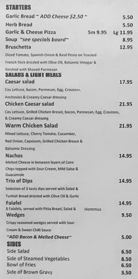 Menu at Moodi's Cafe, Pearcedale, 62 Baxter-Tooradin Rd
