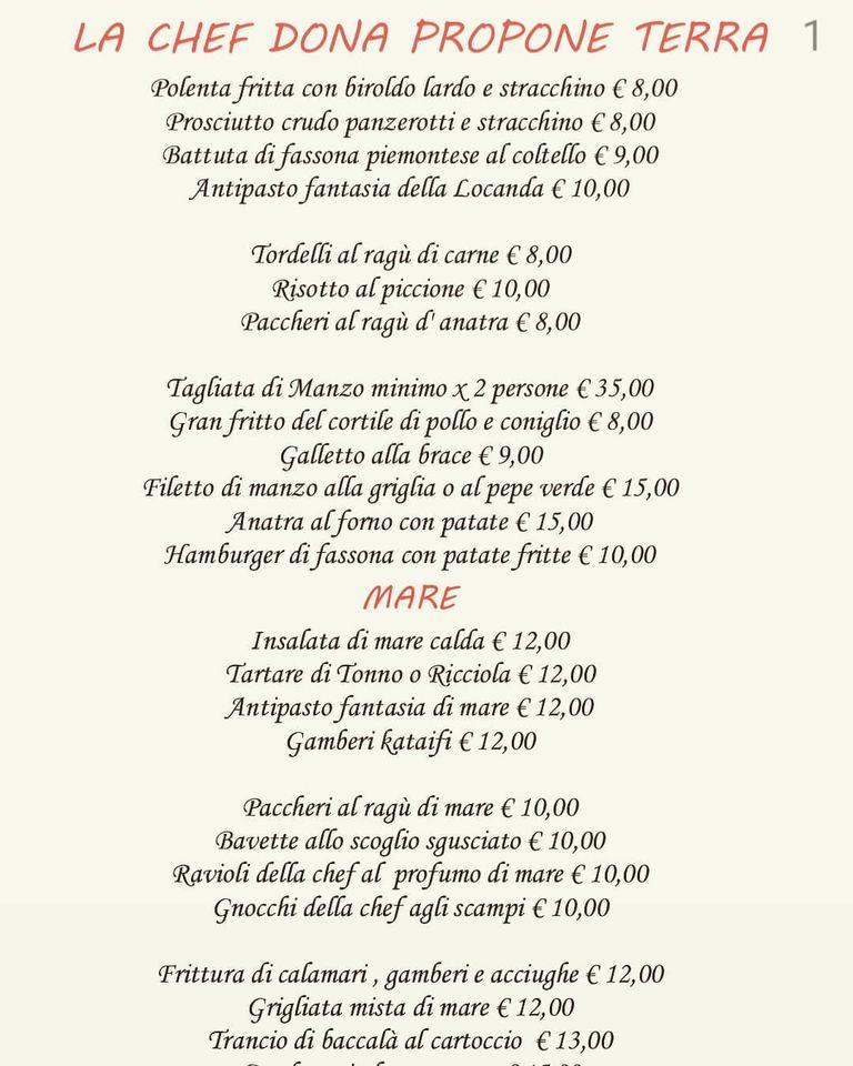 Menu da La Locanda di Simone ristorante, Camaiore