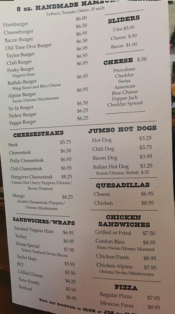 Menu at Riverside Inn Bar, Cranford